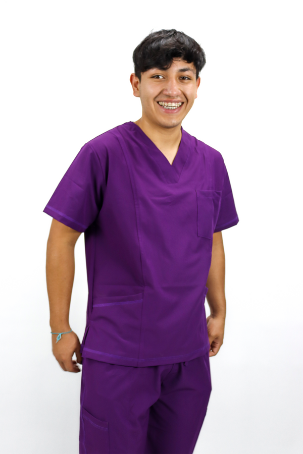 Uniforme Quirúrgico Caballero M07 Stretch Antifluido Morado – Uniformes ...