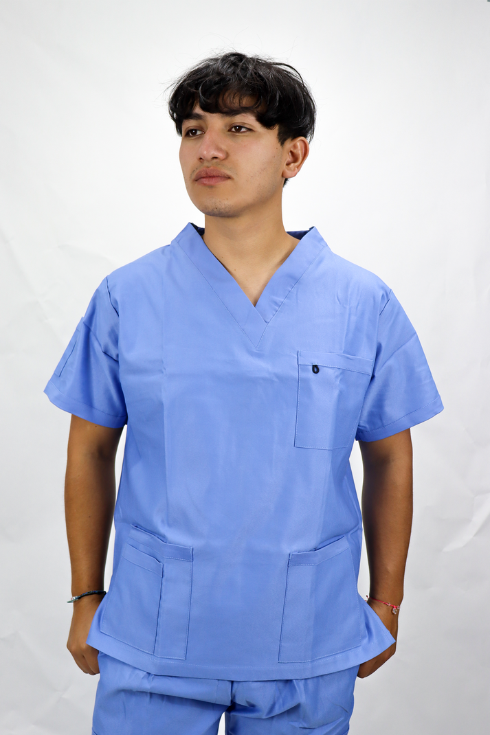 Uniforme Quirúrgico Caballero M01 Stretch Azul Plumbago – Uniformes Monaco